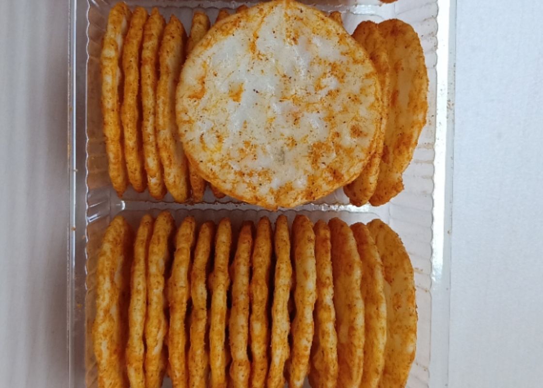 BRC Non GMO BBQ Roasted Round Rice Crackers Snacks Savory And Crispy Tastes
